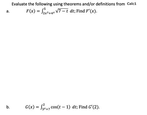 solved evaluate the following using theorems and or