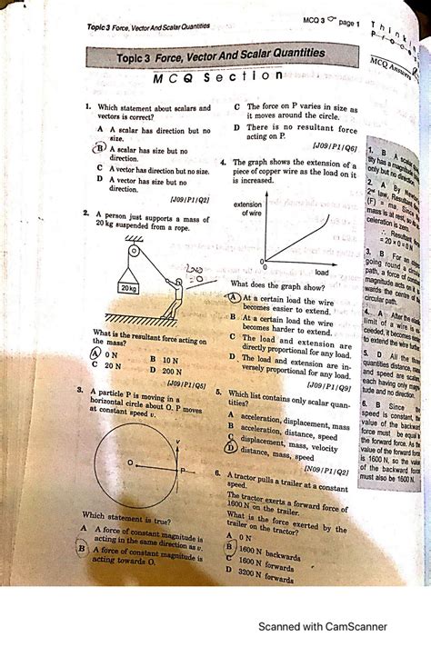 SOLUTION O Level Physics Topical Past Papers Force Vector And Scalar Quantities Studypool