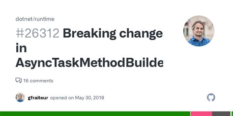 Breaking Change In AsyncTaskMethodBuilder Task Issue Dotnet Runtime GitHub