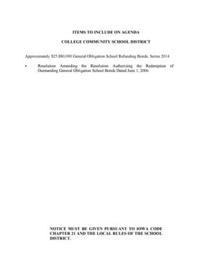 Fillable Online College CSD Resolution Amending Notice Of Redemption X F E Fax Email