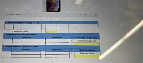 Solved Variable Costs Per UnitSales Price Per UnitVariable Chegg Com