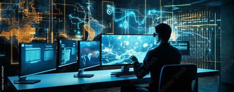 Computer Programmer Coding On Modern Computer With Ai Artificial