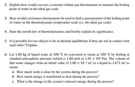Solved 2 Explain How Would You Use A Constant Volume Gas