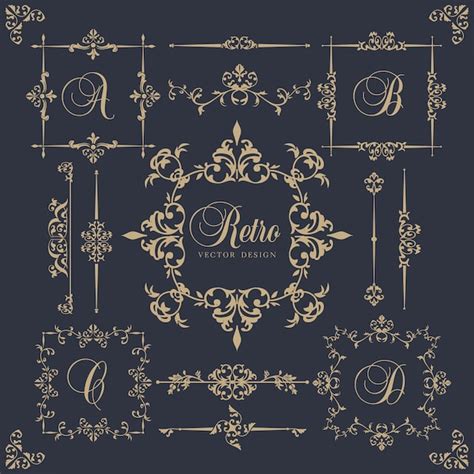빈티지 스타일의 장식 프레임 무료 벡터