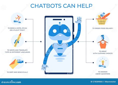 flat chatbot infographic stock vector illustration of technology