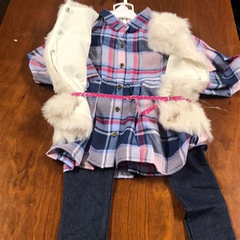 Little Lass Matching Sets Little Lass 3 Pc Fur Vest Outfit Set Wbelt Poshmark