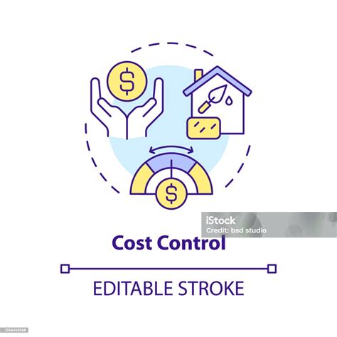 2d Thin Linear Icon Cost Control Concept Stock Illustration Download