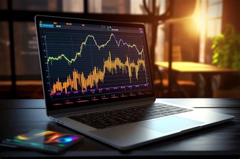 Premium AI Image A Laptop With A Graph On The Screen