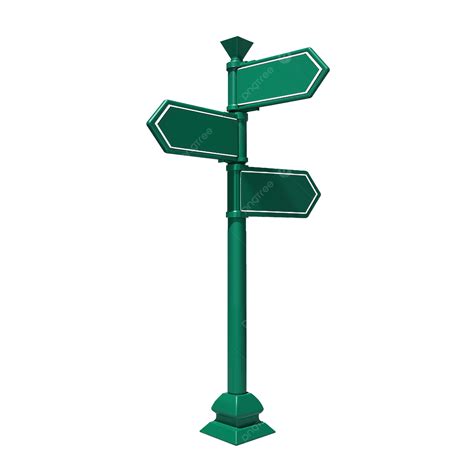 Street Sign Direction Silver Metallic Post Green Road Sign Green