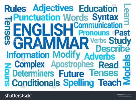English Grammar Word Cloud On White Stock Illustration 1770229769
