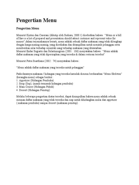 Pengertian Menu Pdf