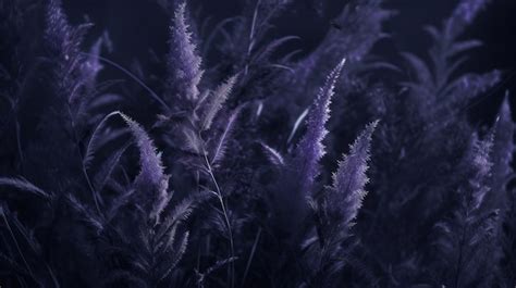 Premium Ai Image Purple Grass In The Dark