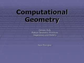 Ppt An Introduction To Computational Geometry Powerpoint Presentation Id