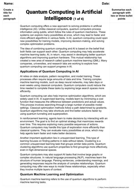 Quantum Computing In Artificial Intelligence Applications Of Quantum Computing