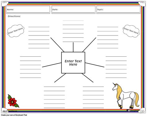 Rainbow Themed Prewriting Template Design Storyboard