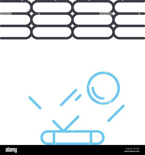 Ball Bounce Line Icon Outline Symbol Vector Illustration Concept