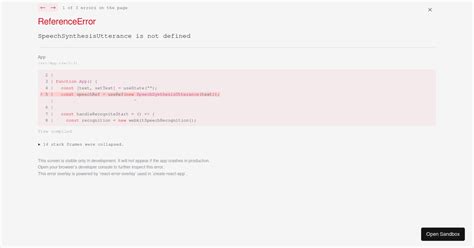 Texttospeech Speechrecognition Codesandbox