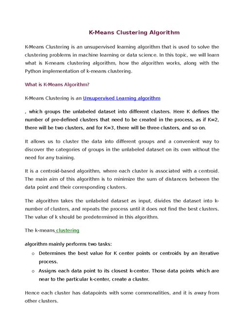 K Means Clustering Algorithm 14 K Means Clustering Algorithm K Means