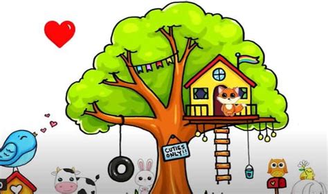 How To Draw A Treehouse How To Draw Step By Step