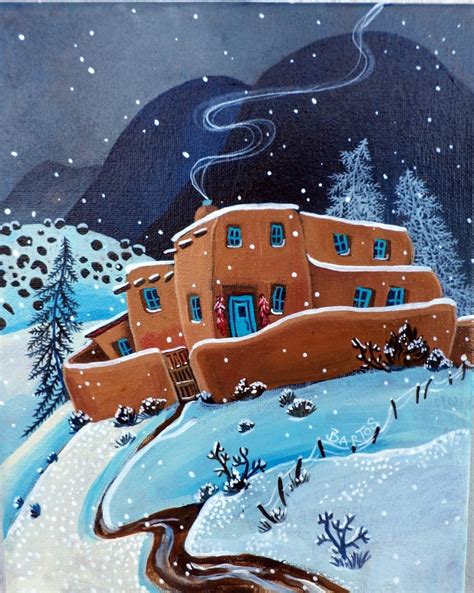 Solve Snowy Adobe By Sally Bartos Jigsaw Puzzle Online With 63 Pieces