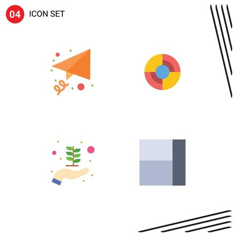 User Interface Pack Of 4 Basic Flat Icons Of Email Hand Define Navigation Layout Editable Vector