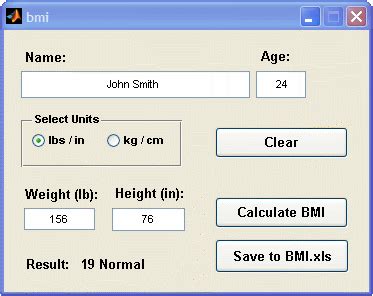 Calculating BMI Another GUI In Matlab