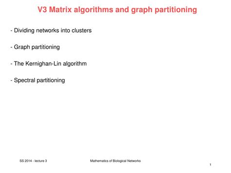 Ppt V3 Matrix Algorithms And Graph Partitioning Powerpoint