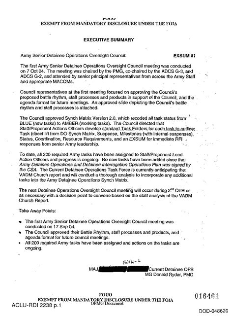 Army Exsum Template Williamson Ga Us