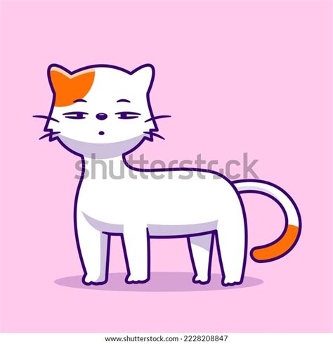 Cute Lazy Cat Cartoon Vector Icon Stock Vector Royalty Free