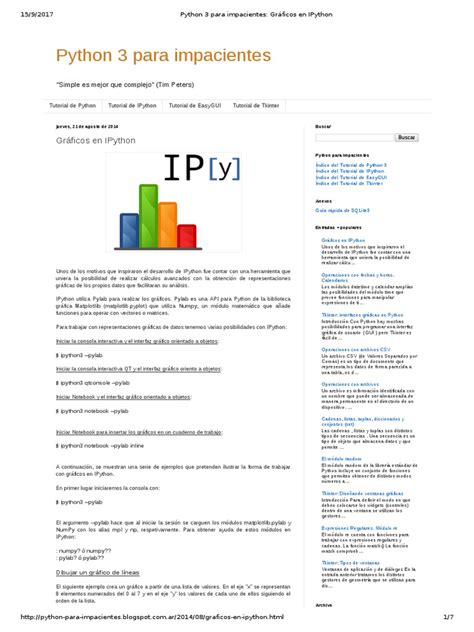 Python 3 Para Impacientes Gráficos En Ipython Pdf Descargar Gratis