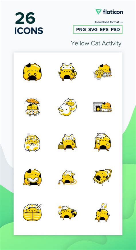 Pack De Stickers De Yellow Cat Activity Gratis Para Descargar En Svg