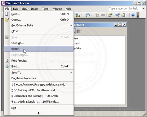 Microsoft Access Importexport