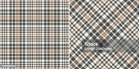 드레스 재킷 스커트 바지 담요를 위한 글렌 격자 무늬 프린트 세트 봄 가을 겨울 모던 패션 패브릭 디자인의 회색과 베이지색의 매끄러운 트위드 타탄 체크 벡터 일러스트