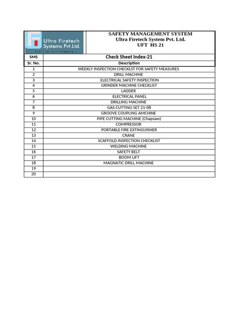Uft Check Sheet Pdf Grinding Abrasive Cutting Electrical Connector