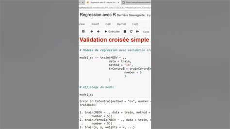 Cross Validation Dans R Avec La Fonction Train Rstats Machinelearning Youtube