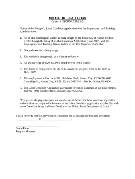 Lca Notices Doc Template Pdffiller