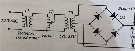 Solved Scope Ch X 01 120vac Isolation Transformer Variac
