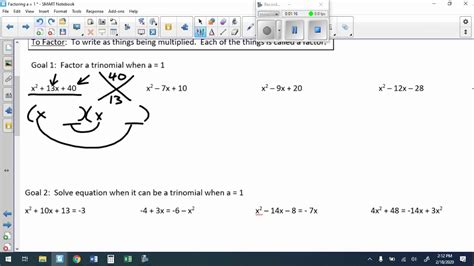 Factor Trinomial A 1 Youtube
