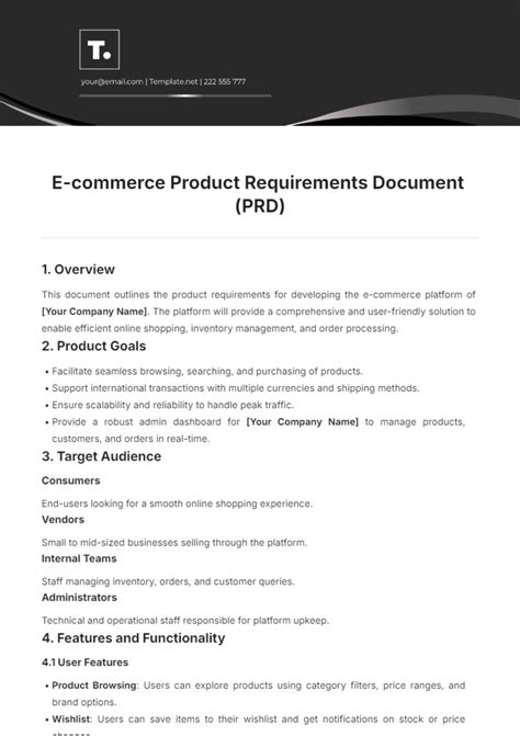 Free Minimum Viable Product Requirements Document Template To Edit Online