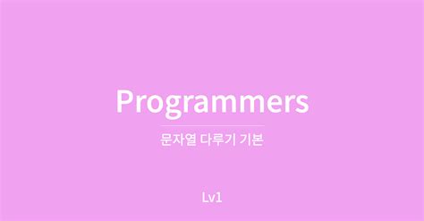 Programmers Lv1 문자열 다루기 기본