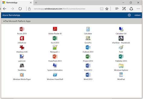 The Microsoft Platform Html5 For Azure Remoteapp Available In Public