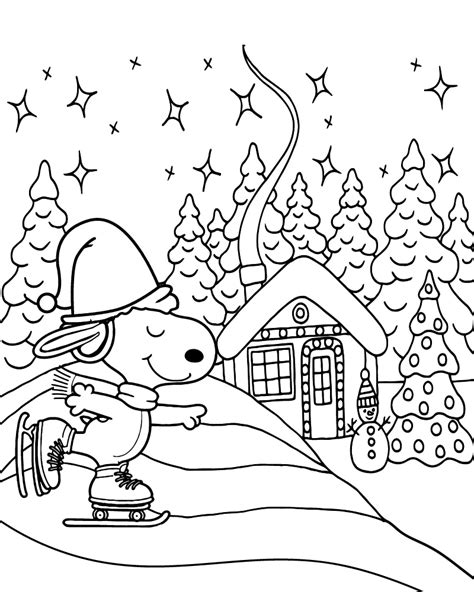 Free Printable Snoopy Christmas Coloring Pages