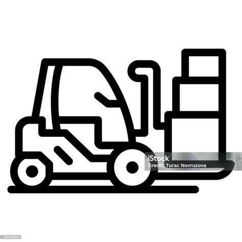 지게차 라인 아이콘 항공사 개념 흰색 배경에 지게차 제어 벡터 기호 지게차 개요 스타일 모바일 개념 웹 디자인에 수하물 벡터 그래픽 검은색에 대한 스톡 벡터 아트 및 기타