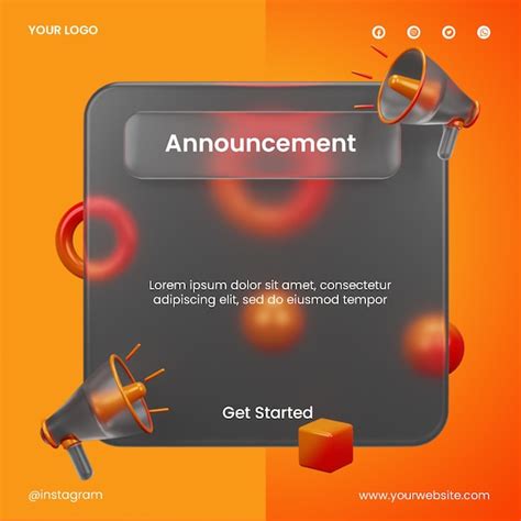 Premium Psd Post Social Media Of Glassmorphism Design With 3d Rendering