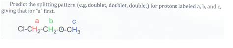 Solved Predict the splitting pattern (e.g. doublet, doublet, | Chegg.com