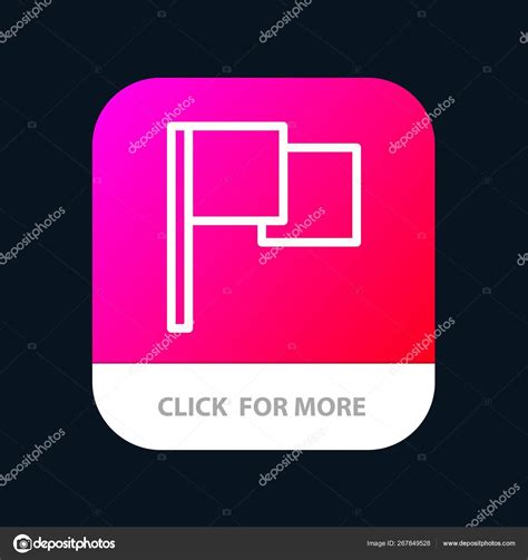Basic Flag Ui Mobile App Button Android And IOS Line Version Stock Vector By Flatart