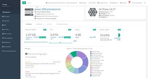 The Artica Web Console In German Artica Wiki