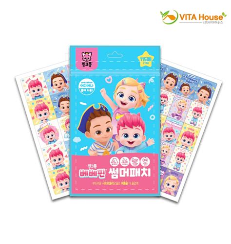 핑크퐁 베베핀 썸머패치 115매입 X 1개 아기 해충기피제 스티커 저자극 캠핑 V 티몬