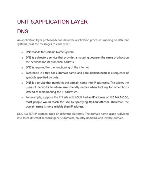 Cn Unit 5 Pdf Domain Name System Networking