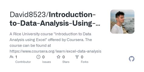 github david8523 introduction to data analysis using excel by rice